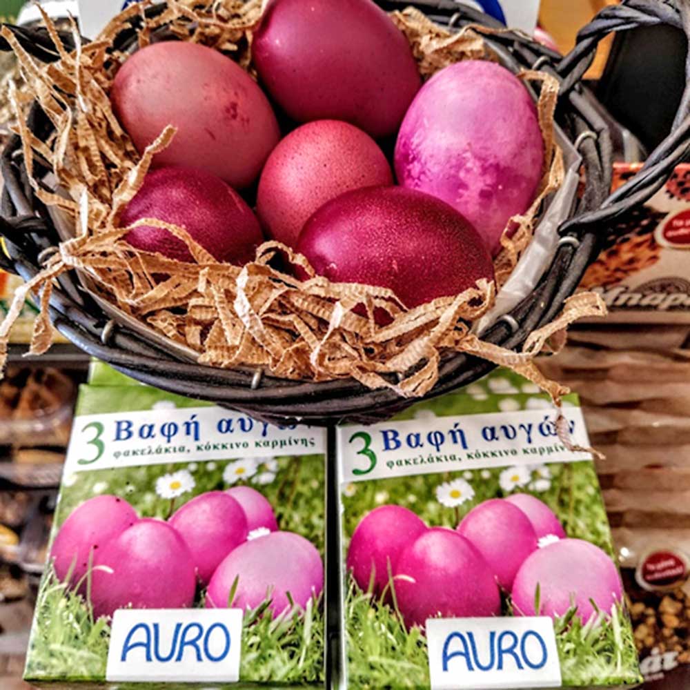 ΦΥΣΙΚΗ ΒΑΦΗ ΑΥΓΩΝ ΚΟΚΚΙΝΟ ΧΡΩΜΑ AURO - 100% ΑΚΙΝΔΥΝΗ